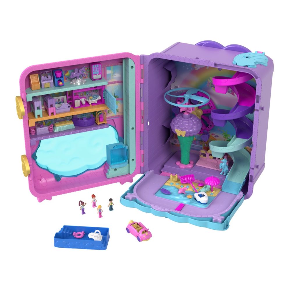 Set de joaca cu 4 mini papusi Polly Pocket in troller, HKV43 | Noriel