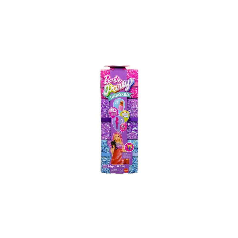 Papusa Barbie Party Unboxed, Glam Red Original, 10 surprize, JFY68 | Noriel