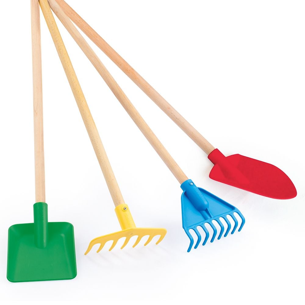 Unelte de gradina, de jucarie, cu maner din lemn, Dolu | Noriel