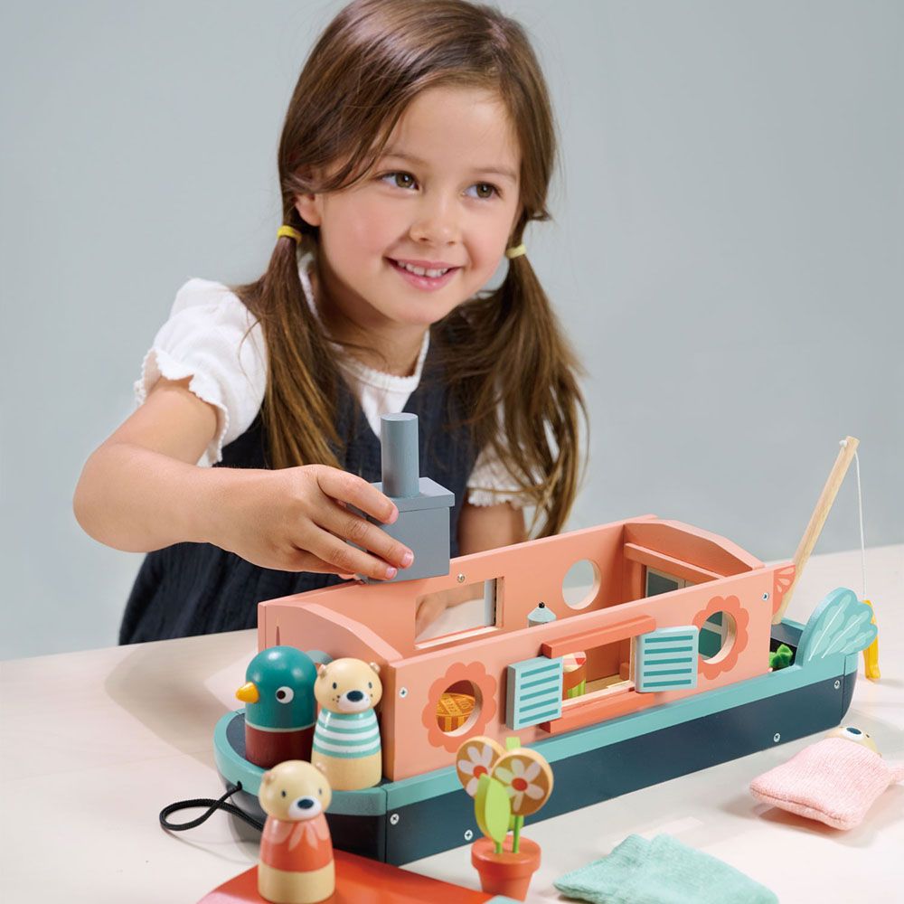 Barca familiei de vidre din lemn premium, Tender Leaf Toys | Noriel