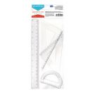 Set geometrie 4 piese Starpak, Rigla, Echer, Raportor | Noriel
